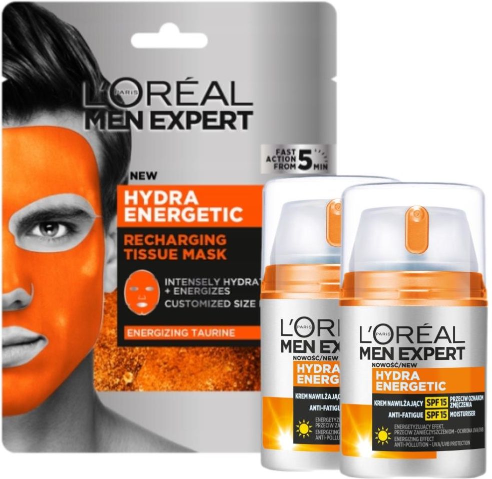 L'Oréal Paris 2X L'Oréal Men Expert Hydra Energetic Krem Do Twarzy 2X 50Ml Maseczka - opinie i ...