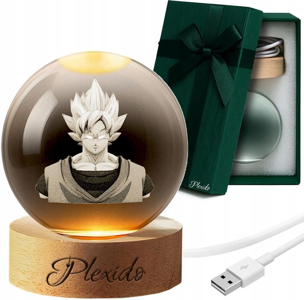 Goku Kryształowa Kula 3D Dragon Ball Son Goku Anime Manga z Podstawką ...