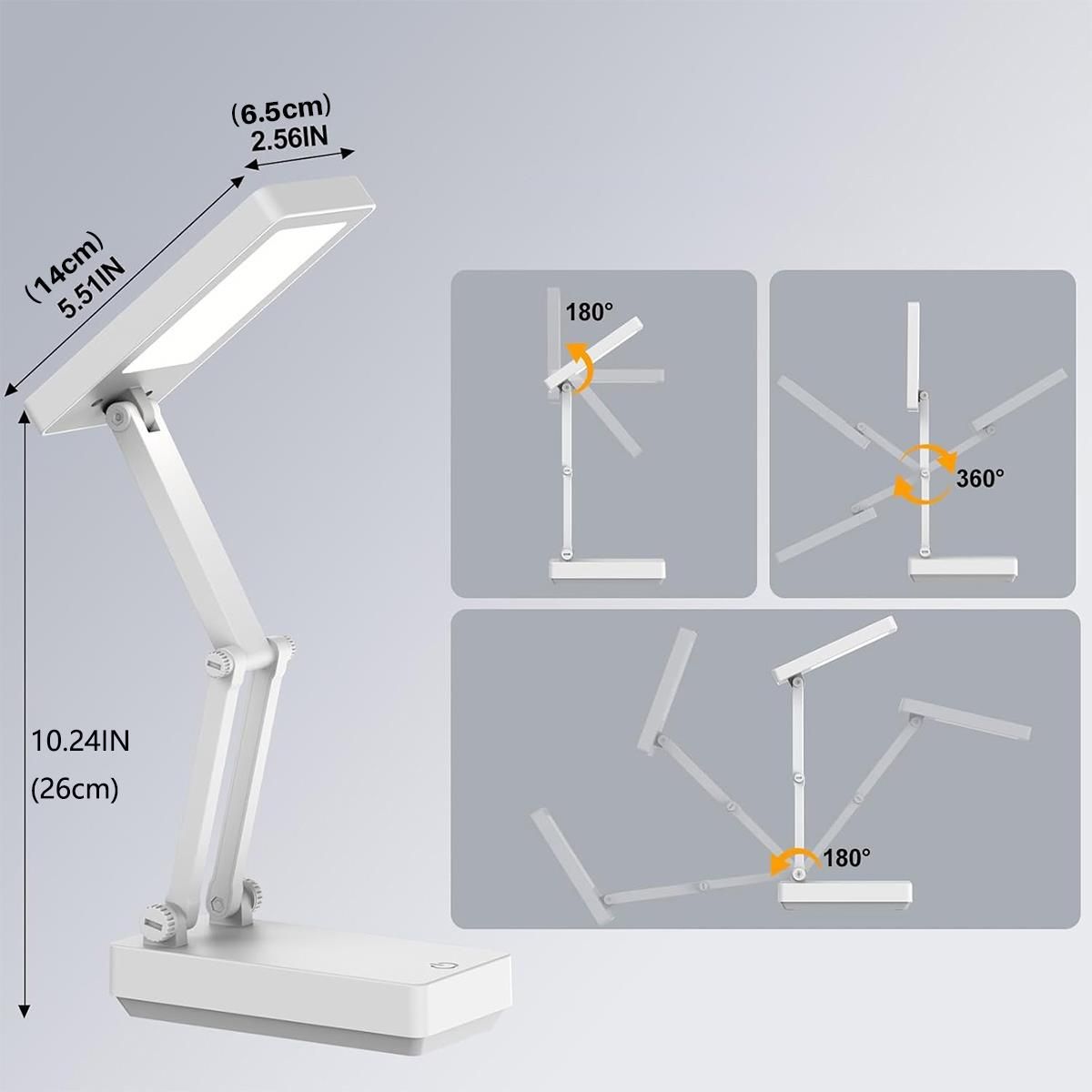 Lampa Lampka Biurkowa Na Biurko Led Szkolna Nocna Usb Stojąca Biała ...