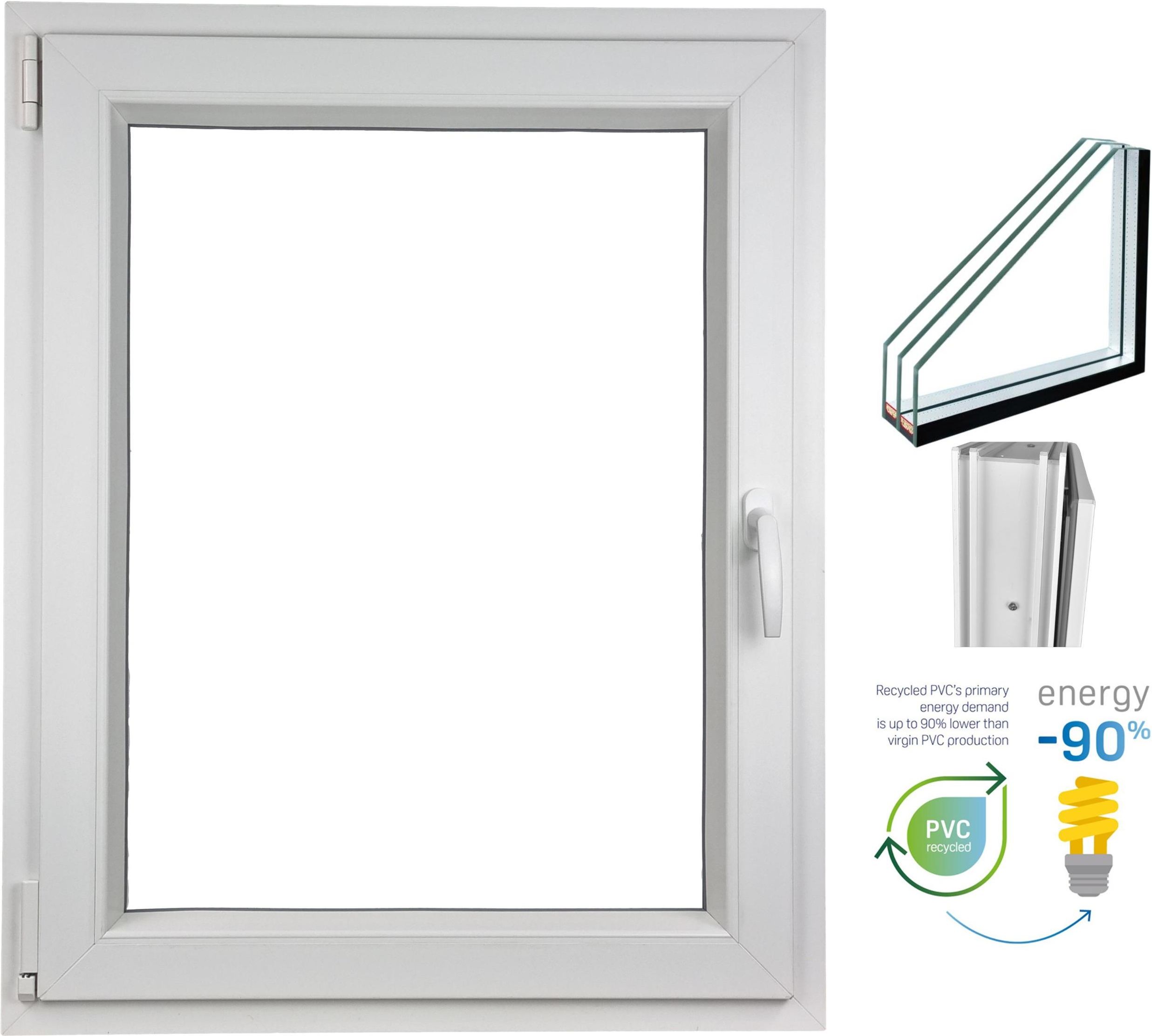 Alucon Okno Pcv 600x1400 Ru/L Białe Trzy Szyby - Opinie i ceny na Ceneo.pl