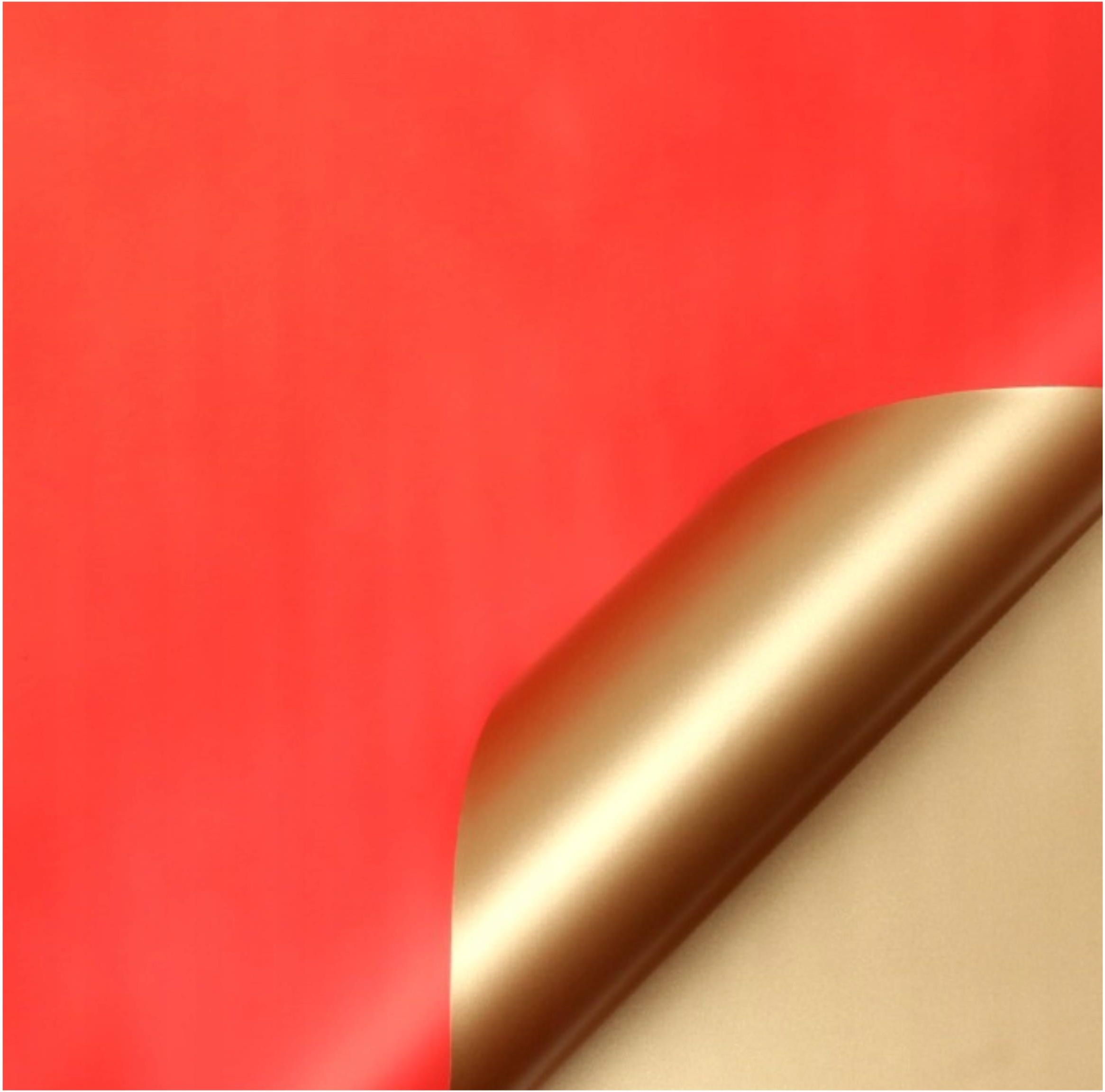 Papier Folia Florystyczna Jasna Czerwono Złota Satynowa 20szt. 56X56 ...