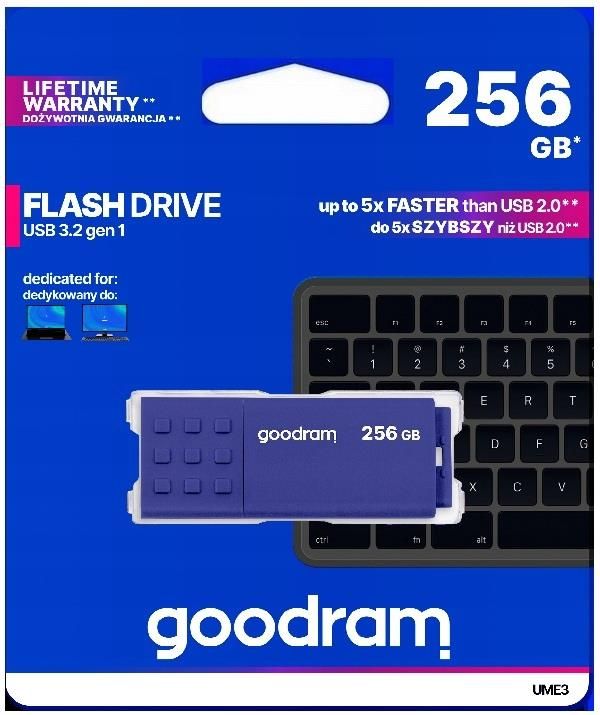 Pendrive Goodram Pendrive UME3 256 Gb Usb 3.2 Niebieski ...