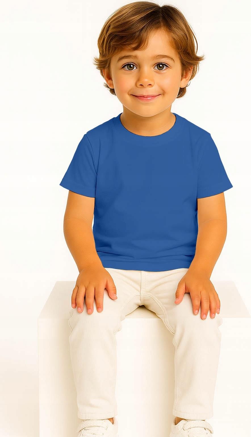 Koszulka Dziecięca T-shirt Dla Dziecka Bawełniana Niebieska 134-140 ...