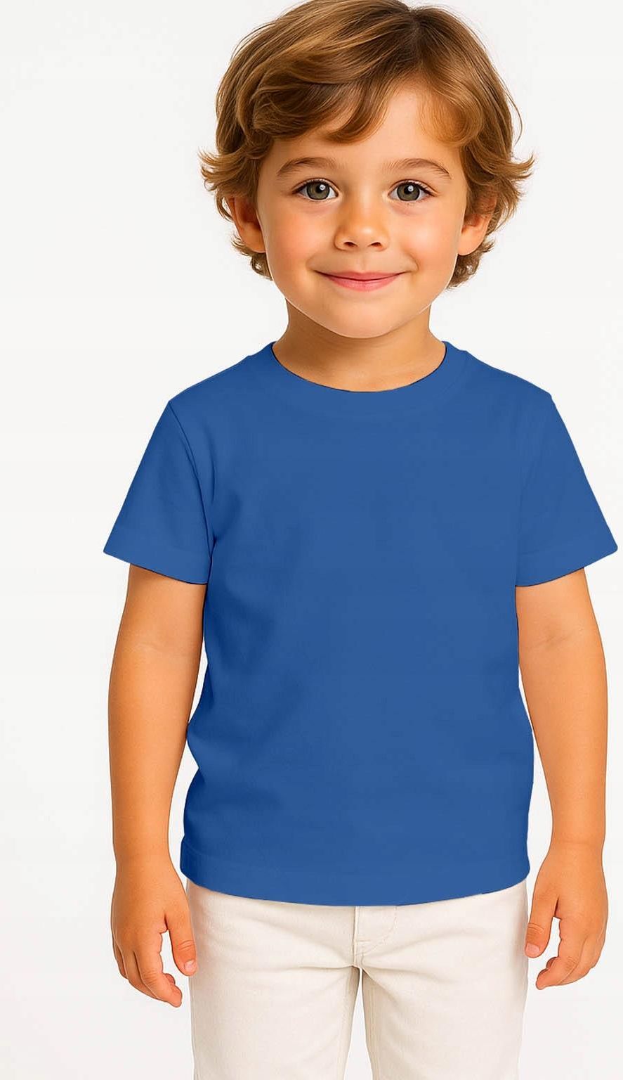 Koszulka Dziecięca T-shirt Dla Dziecka Bawełniana Niebieska 134-140 ...