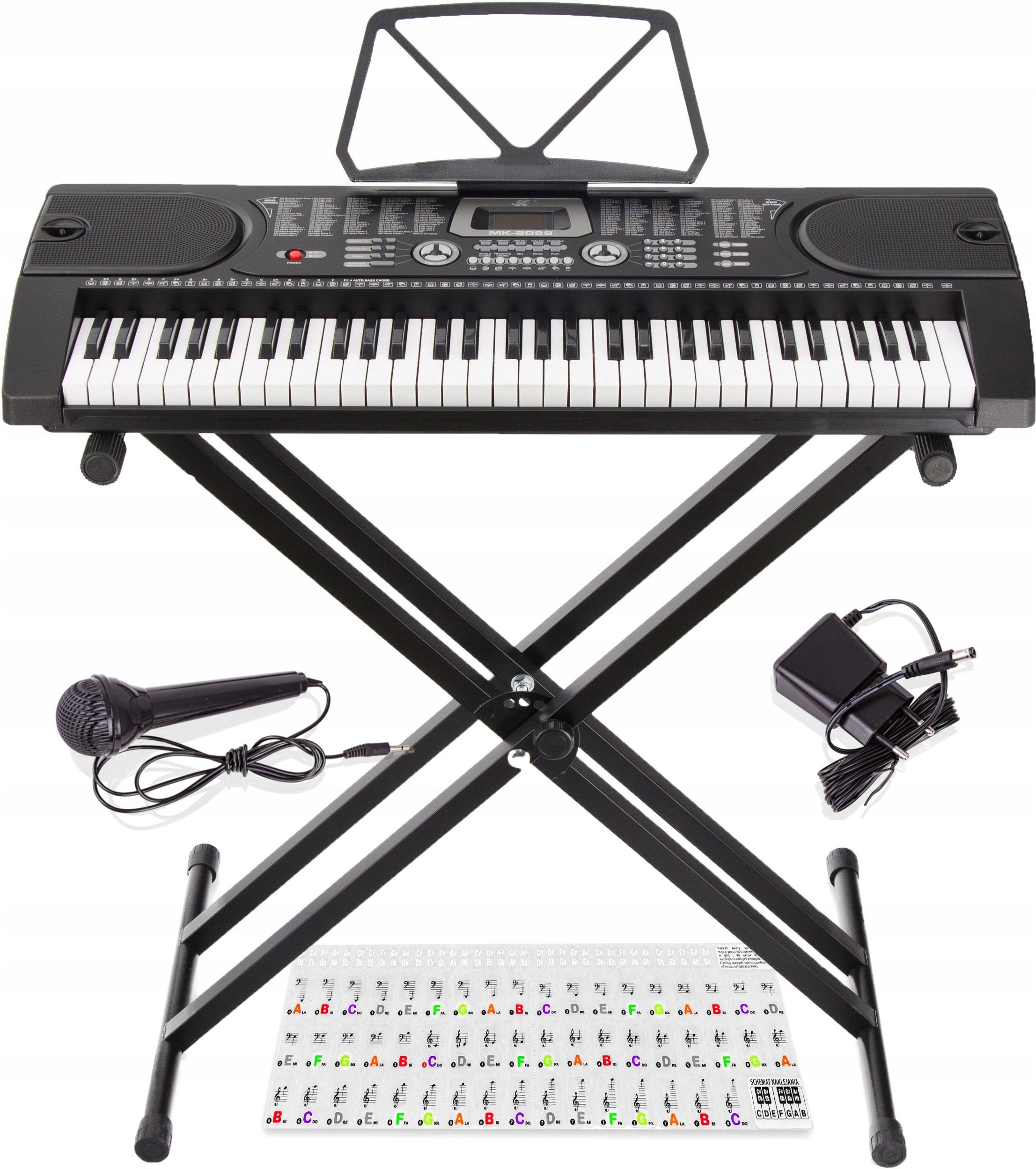 Meike Keyboard Organy Ze Statywem Nuty Naklejki Na Klawisze Stojak Z ...