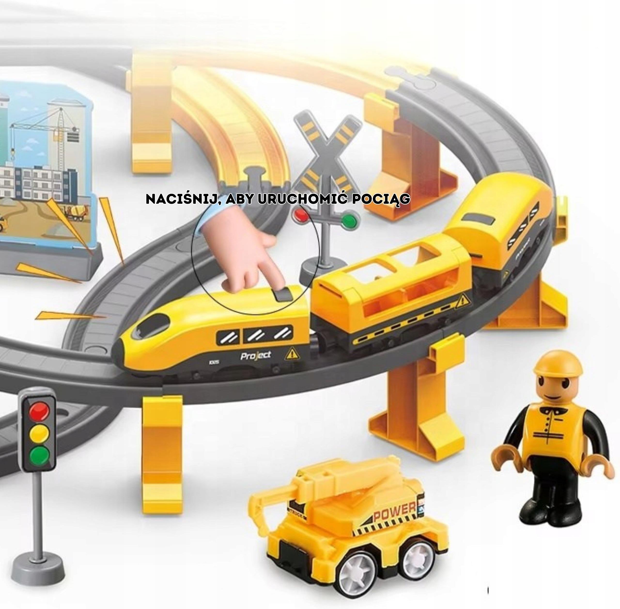 Woopie Kolejka Elektryczna Lokomotywa Pociąg Tor Wagon Ciuchcia Zestaw ...