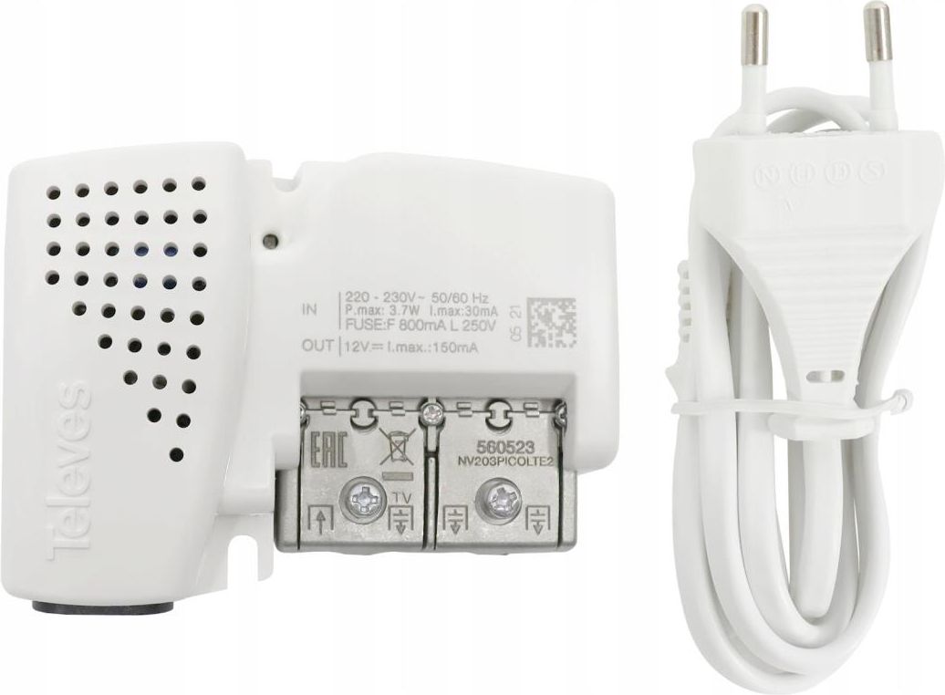 Wzmacmiacz audio Televes Wzmacniacz Antenowy Tv DVB-T2 Rozgałęźnik 1/ 3 ...