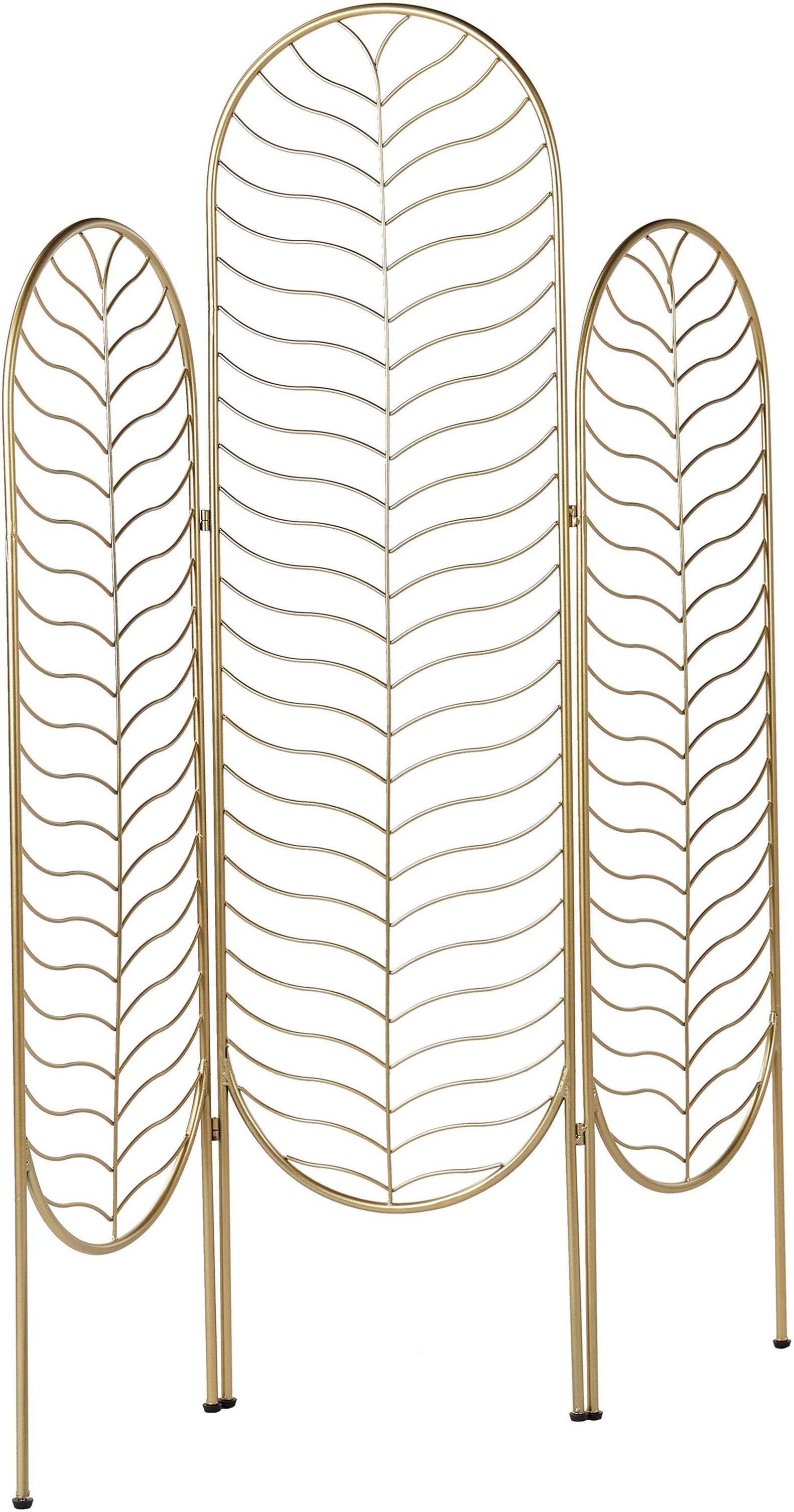 Beliani 3-Panelowy Parawan Pokojowy Pescia Złoty 120cm 160cm (555478 ...