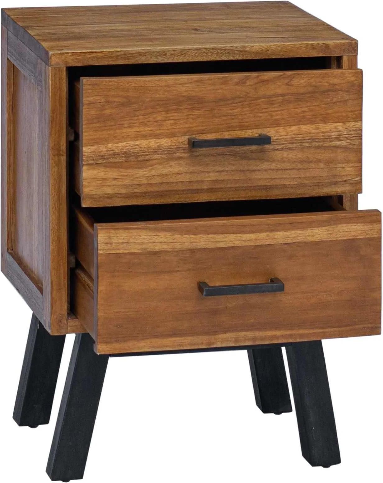 VidaXL Stolik nocny Brązowy 40x35x55 cm Lite drewno teakowe (42017951 ...