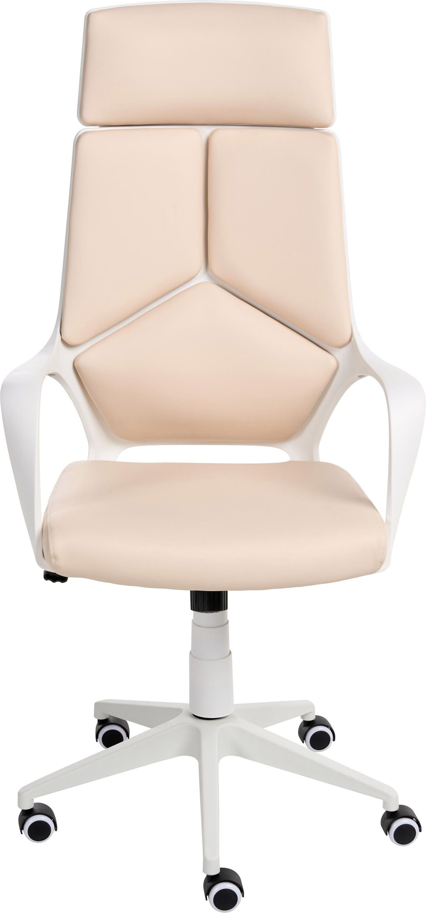 Beliani Krzesło biurowe DELIGHT Ekoskóra Jasnobeżowy (670526) - Opinie ...