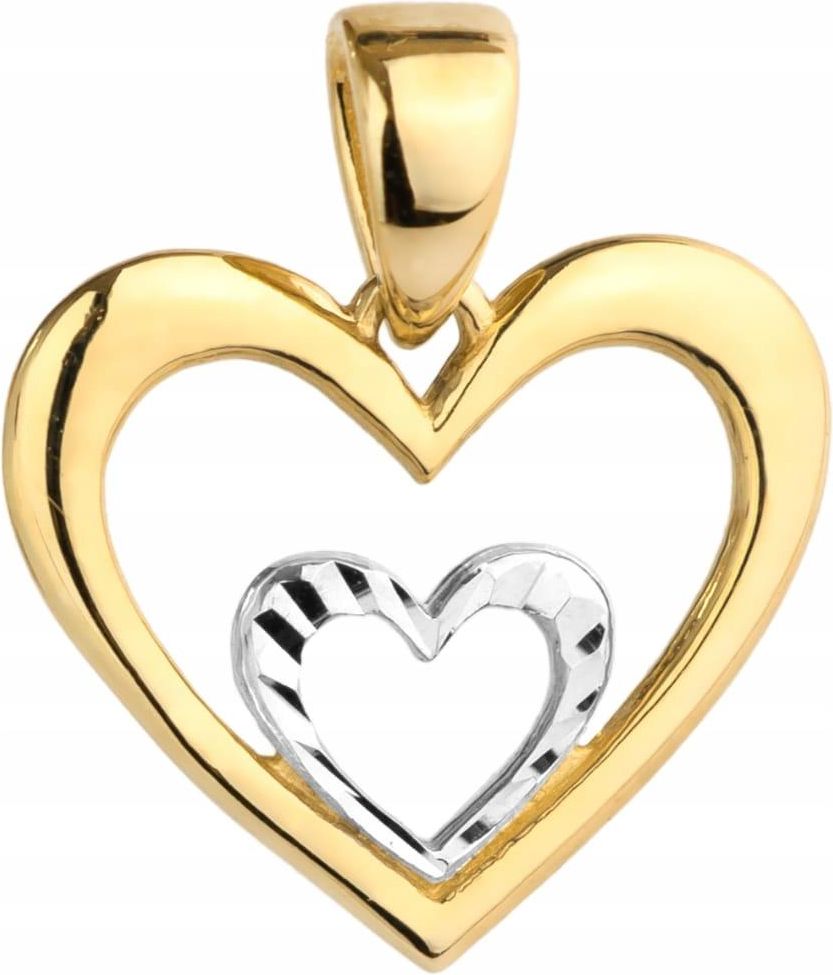 Złocisto Złota Zawieszka Wisior Serca Serduszka 585 Grawer Złoto 585 ...