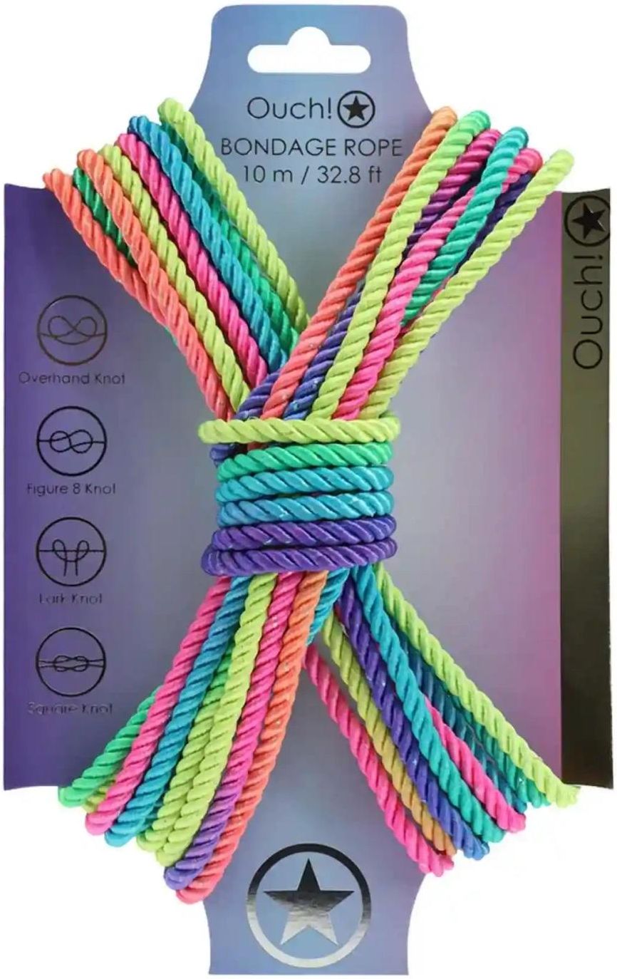 Ouch! Polyester Bondage Rope 32.8 Ft 10m Multicolor Bright - Ceneo.pl