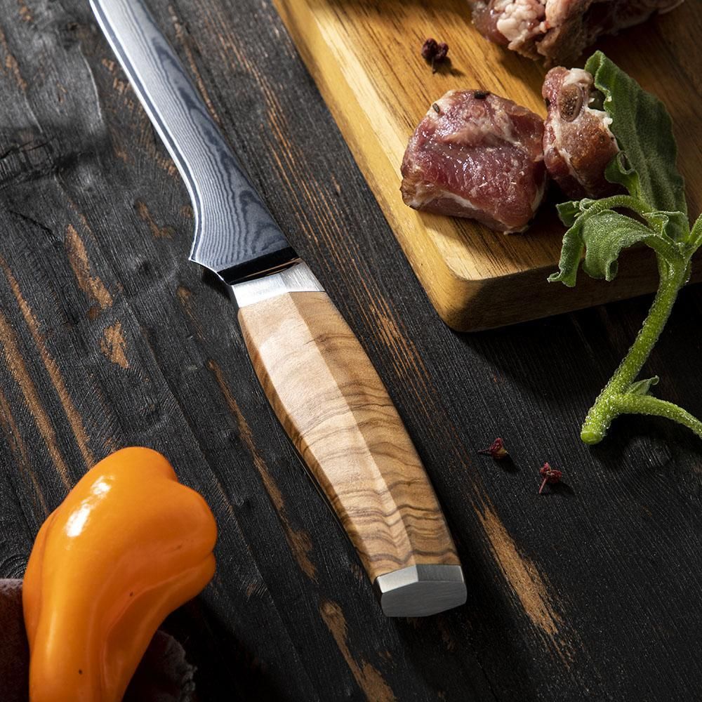 Harahu Nóż Kuchenny Damasceński Ze-37562 Utility Brązowy Kp37562 ...