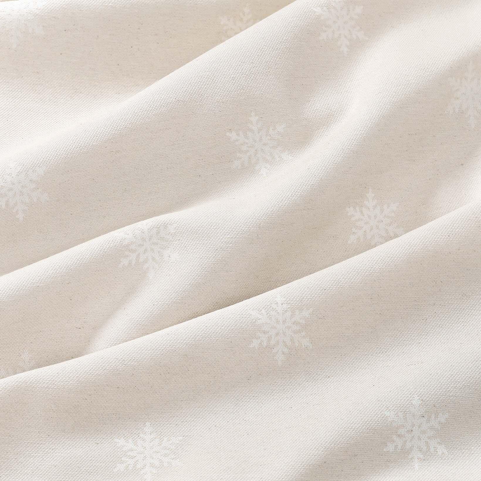 Goldea Obrus Okrągły Natura Świąteczny Śnieżynki Na Naturalnym Ø 210Cm ...