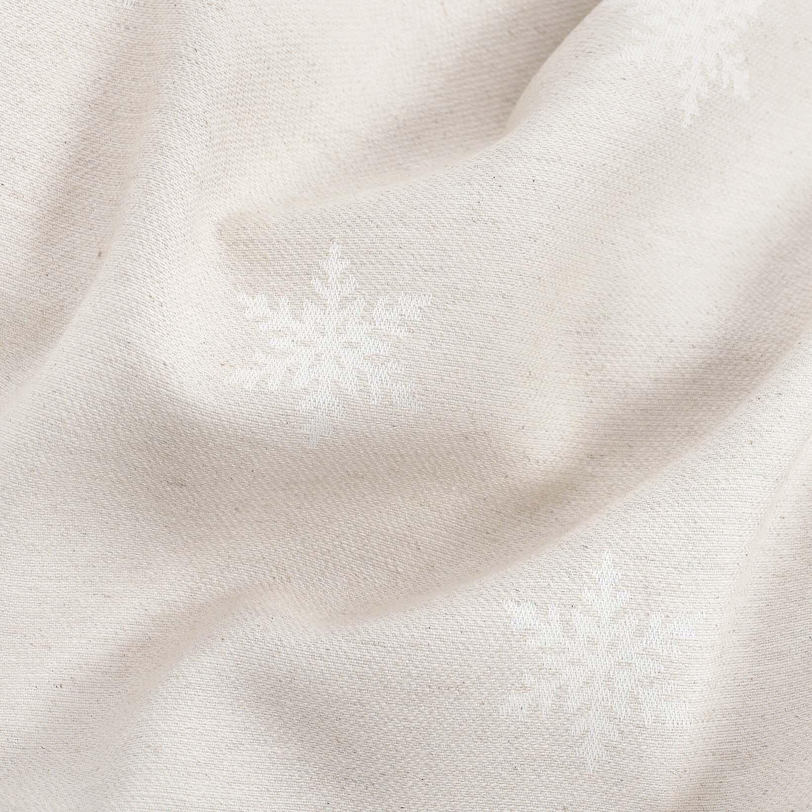 Goldea Obrus Okrągły Natura Świąteczny Śnieżynki Na Naturalnym Ø 210Cm ...