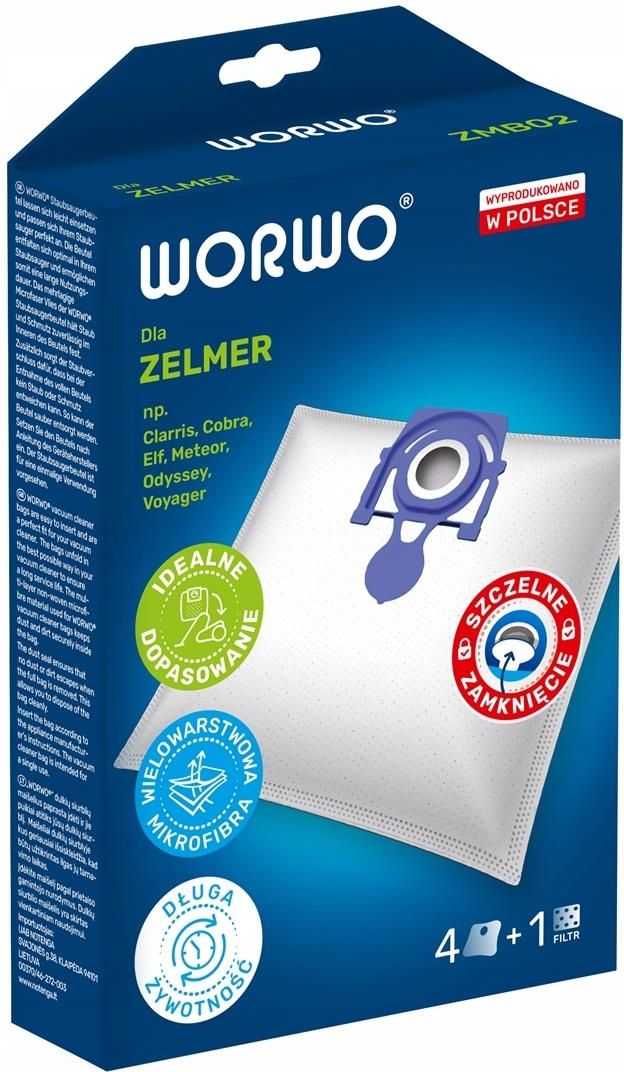 Worek do odkurzacza Worwo Odkurzacza Do Zelmer Meteor 2 400.5 4Szt ...