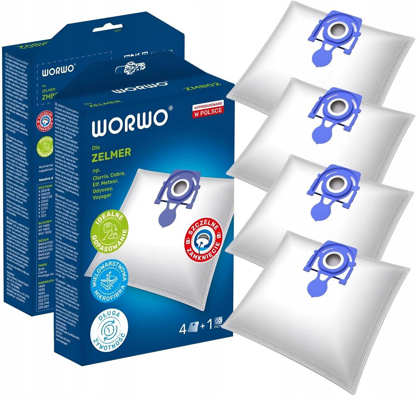 Worek do odkurzacza Worwo Odkurzacza Do Zelmer Meteor 2 400.5 4Szt ...