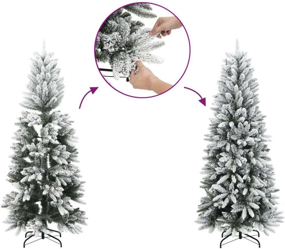 Gravora Choinka Sztuczna Flokowana 210 Cm biały i zielony G05120852 ...