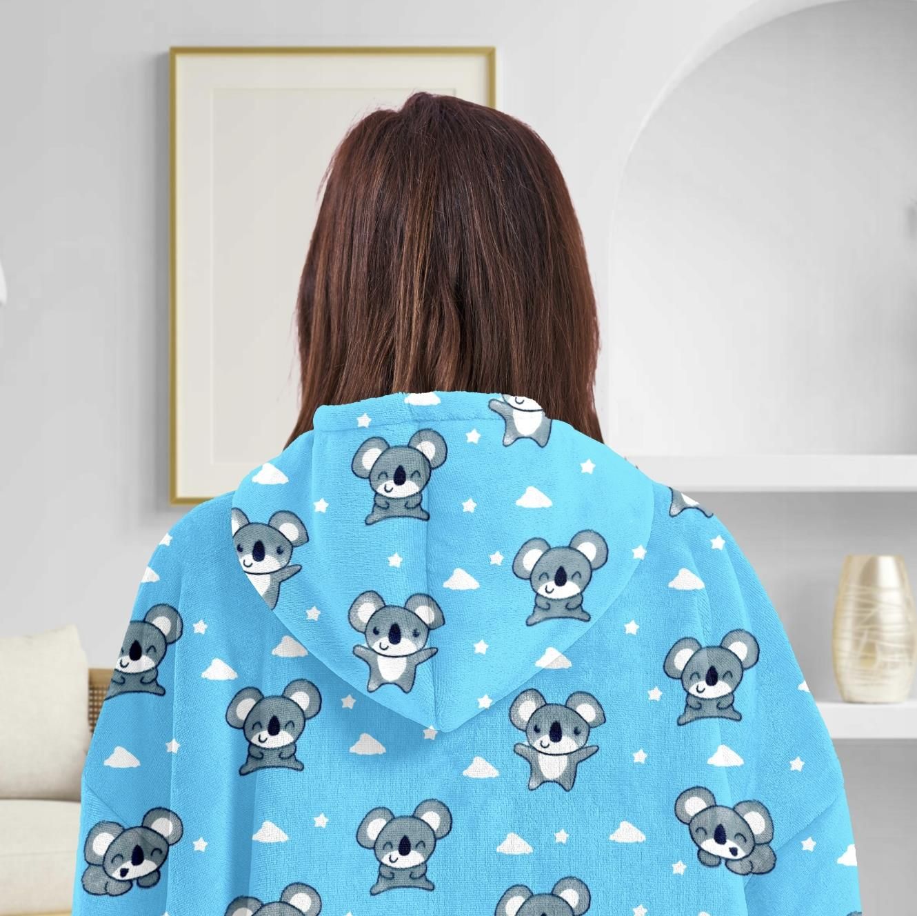 Koco Bluza Oversize Długa Ciepła Koc Bluza Damska Z Kapturem Dzień ...