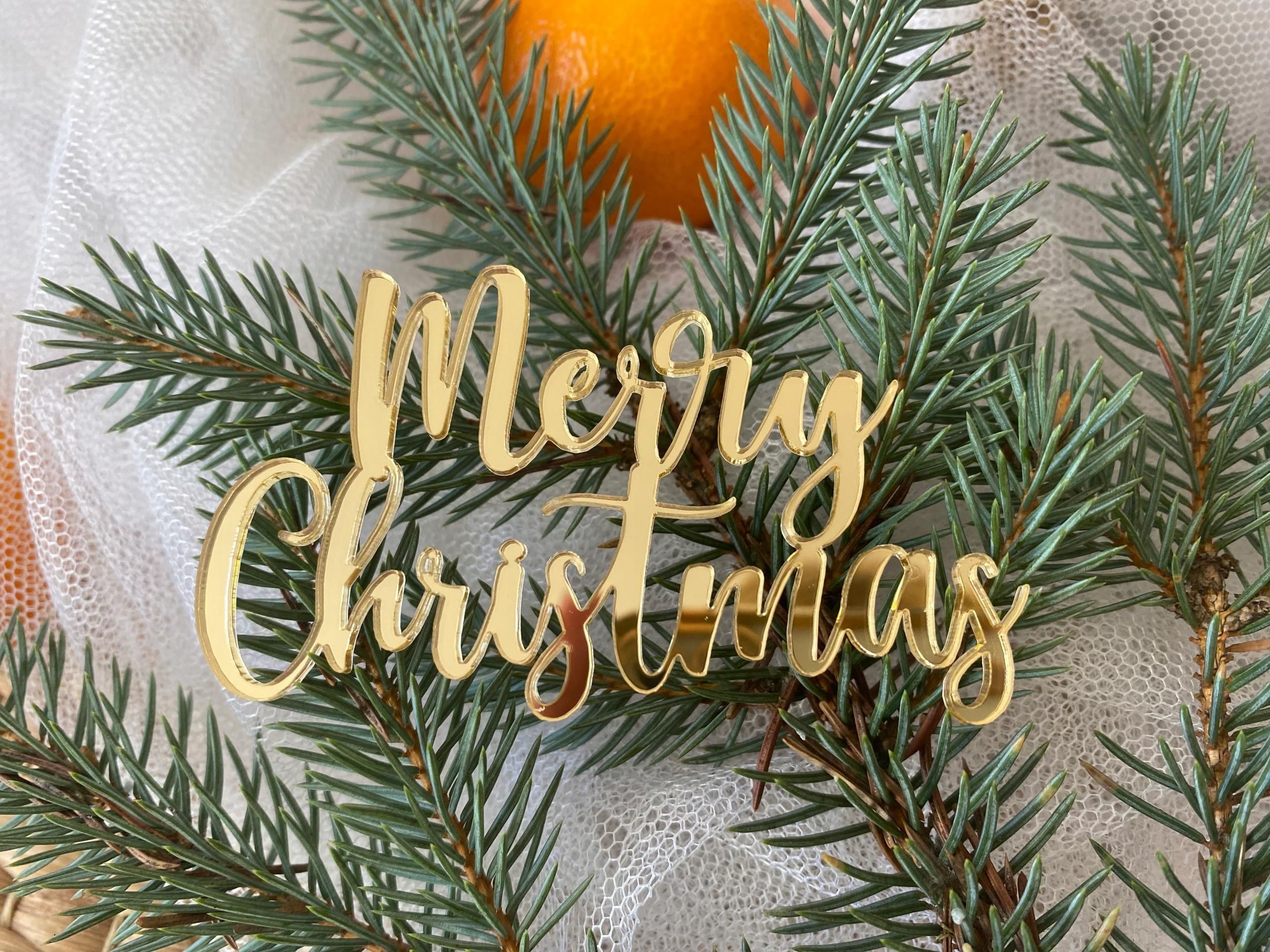 Topper Merry Christmas na bok tortu Plexi złote 8,5 x 5 cm - Ceny i ...