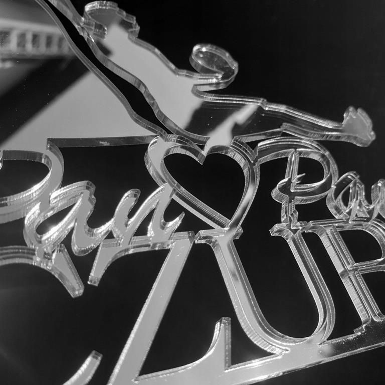 Topper srebrny toper na tort ślubny piłkarz z nazwiskiem srebrne lustro ...