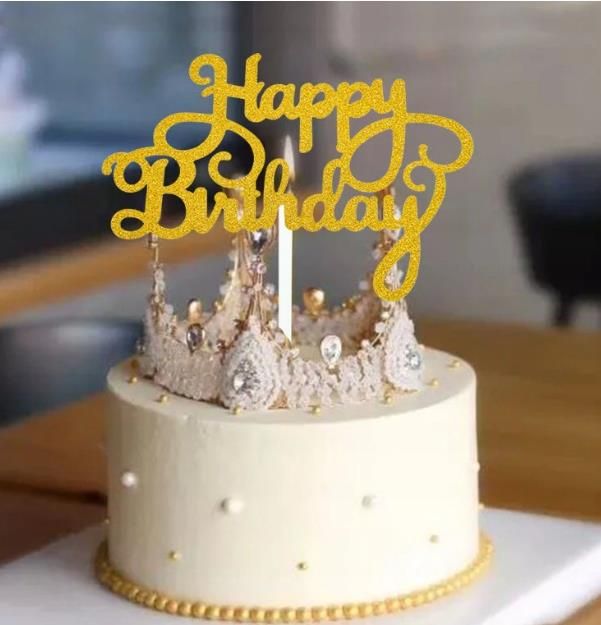 10x Topper na tort Happy Birthday Tort Złoty Brokat - Ceny i opinie ...
