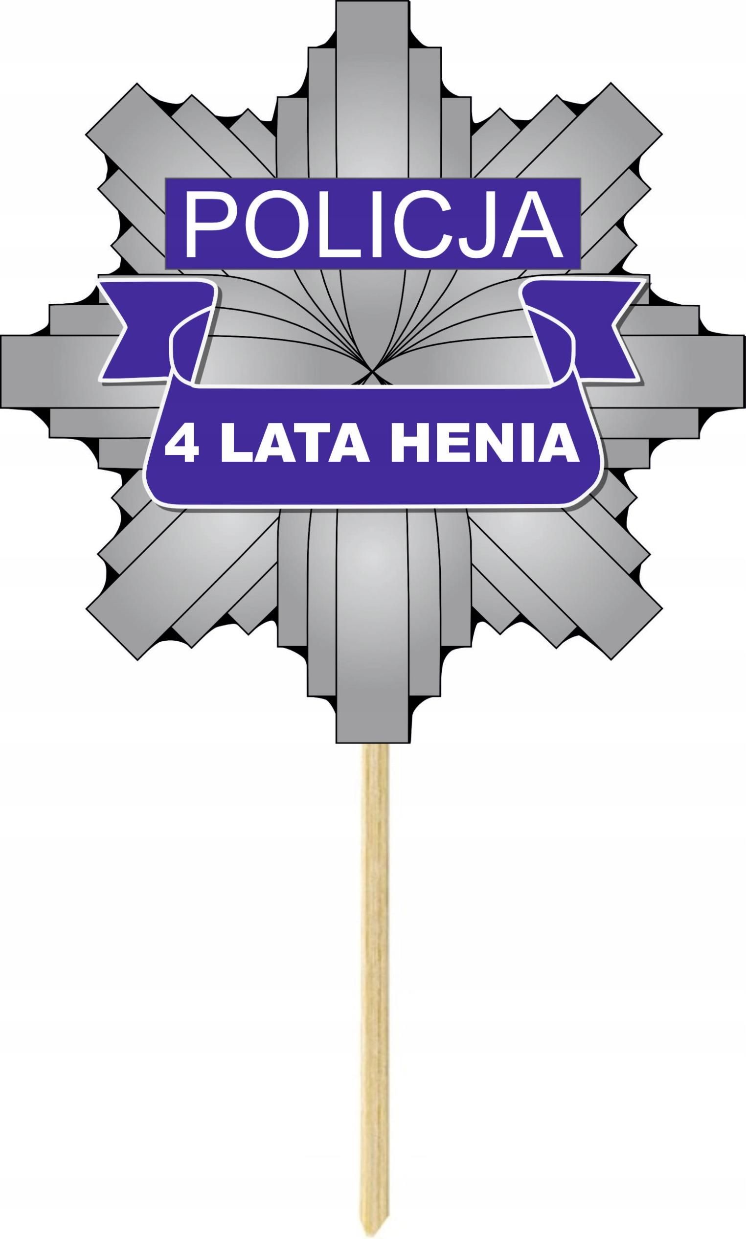 Topper Na Tort Na Urodziny Odznaka Policyjna Personalizowana Z Imieniem ...