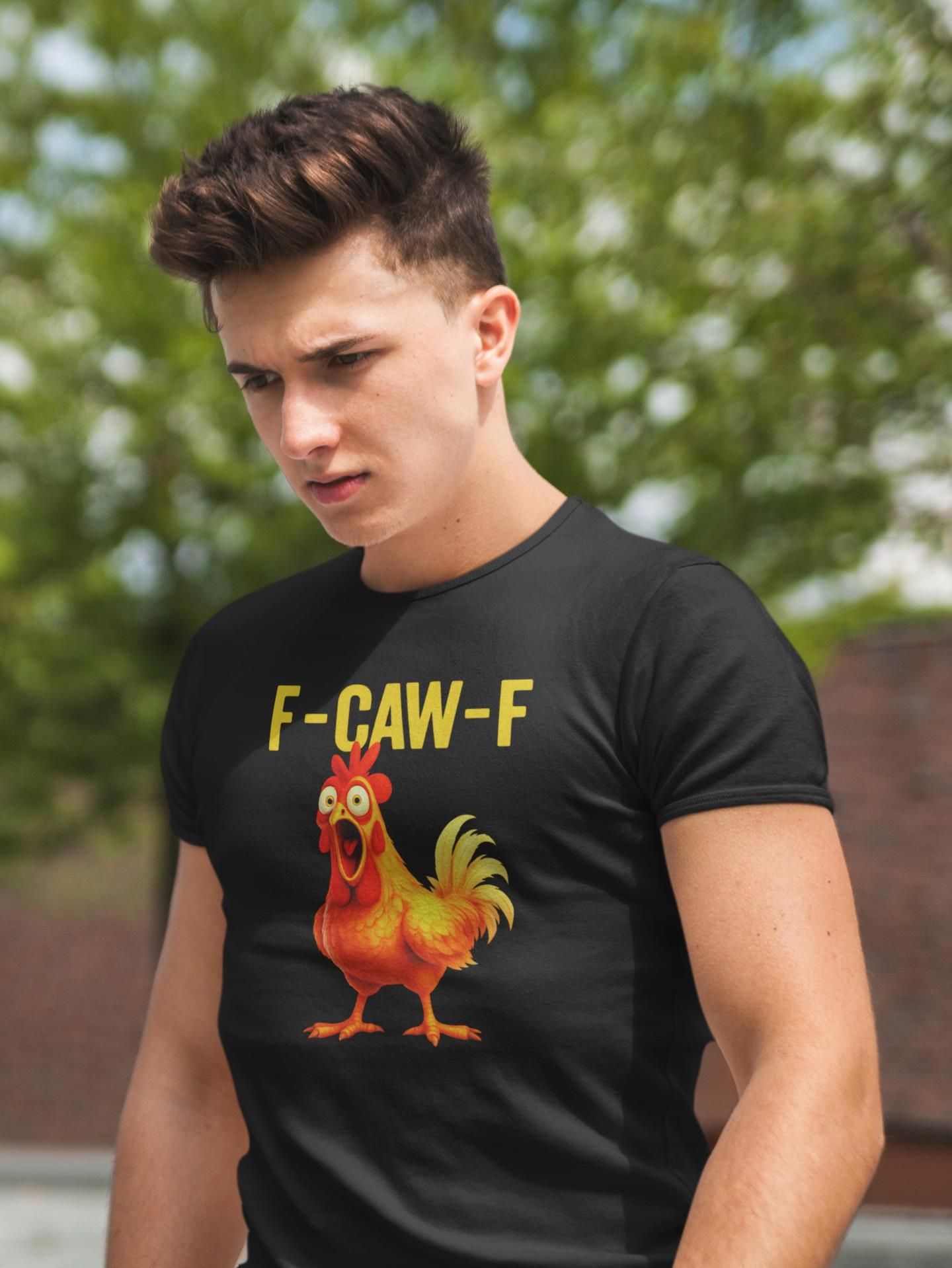 Koszulka męska z kurczakiem śmieszna F-caw-f Humorystyczny - Ceny i ...