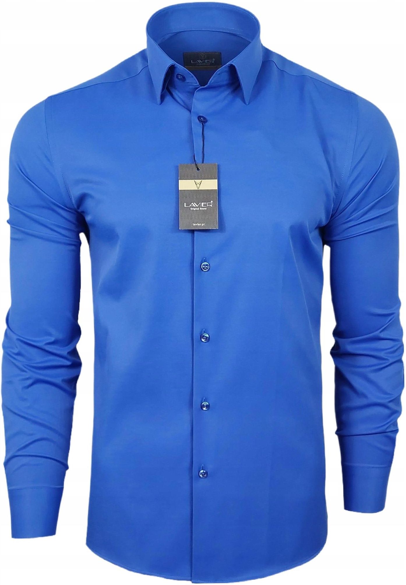 Koszula męska gładka Lavier Chabrowa – Slim Fit, bawełniana r. M - Ceny ...