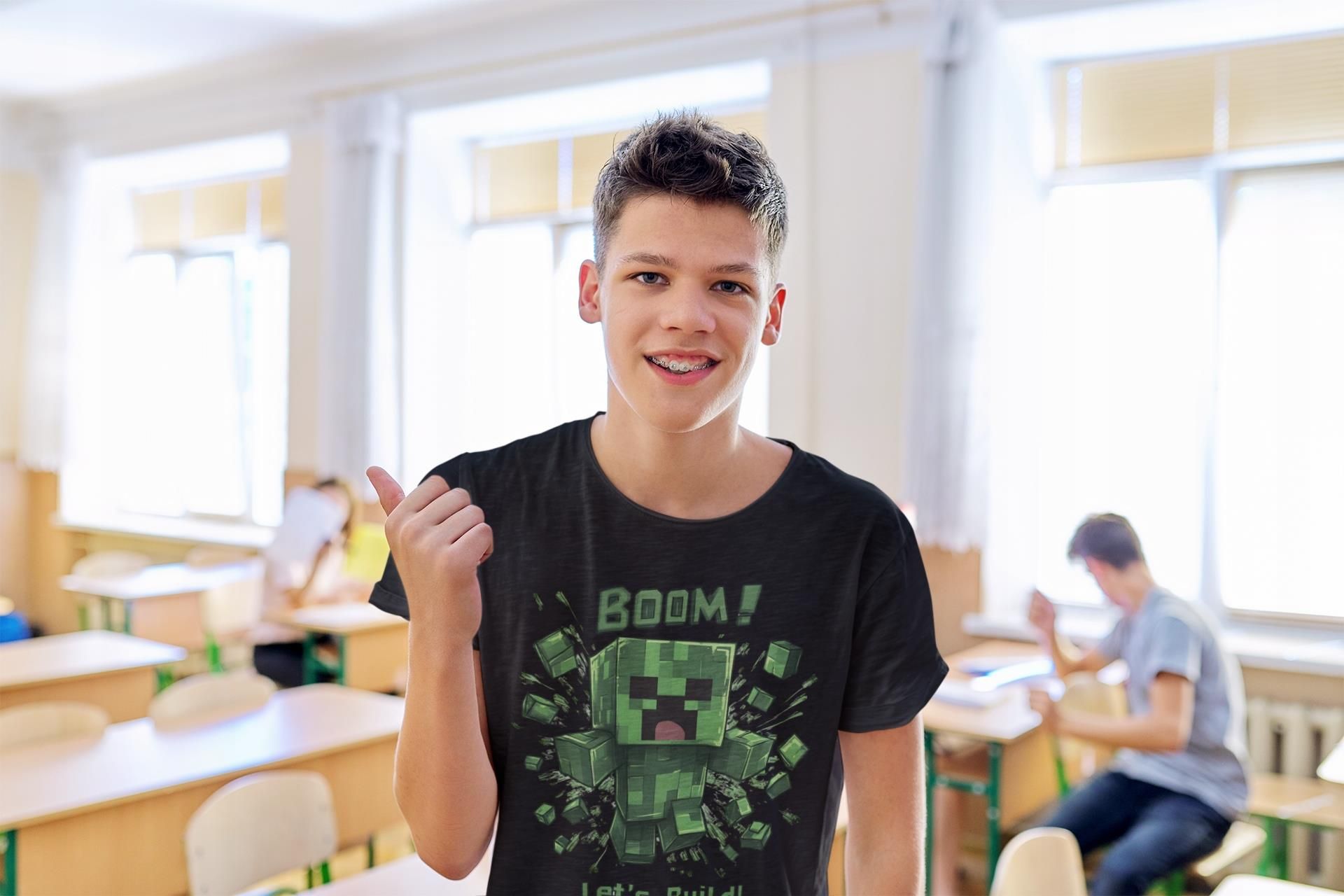 Koszulka dziecięca z Creeperem Minecraft Boom Let's Build gracza - Ceny ...