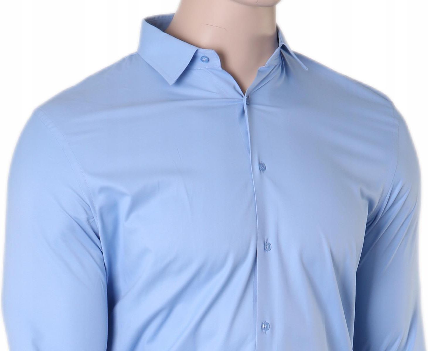 Błękitna Niebieska koszula męska Regular Elastan Espada rozmiar XXL 45/ ...