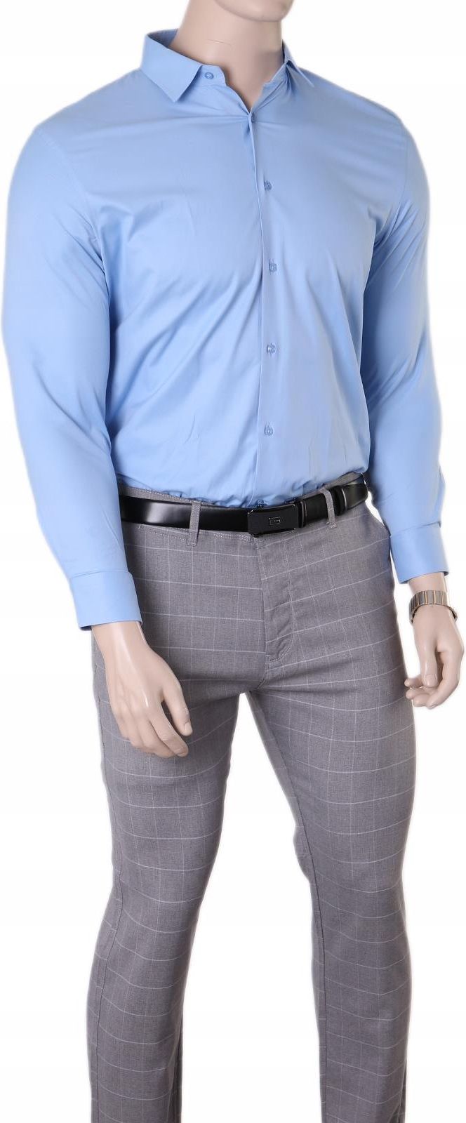 Błękitna Niebieska koszula męska Regular Elastan Espada rozmiar XXL 45/ ...