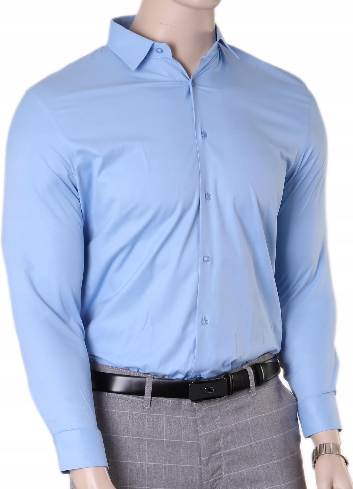 Błękitna Niebieska koszula męska Regular Elastan Espada rozmiar XXL 45/ ...