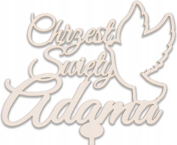 Topper Na Tort Chrzest/urodziny Gołąbek Napis Imię - Ceny i opinie ...