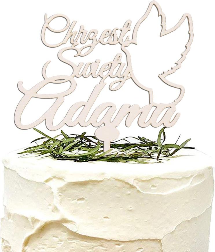Topper Na Tort Chrzest/urodziny Gołąbek Napis Imię - Ceny i opinie ...