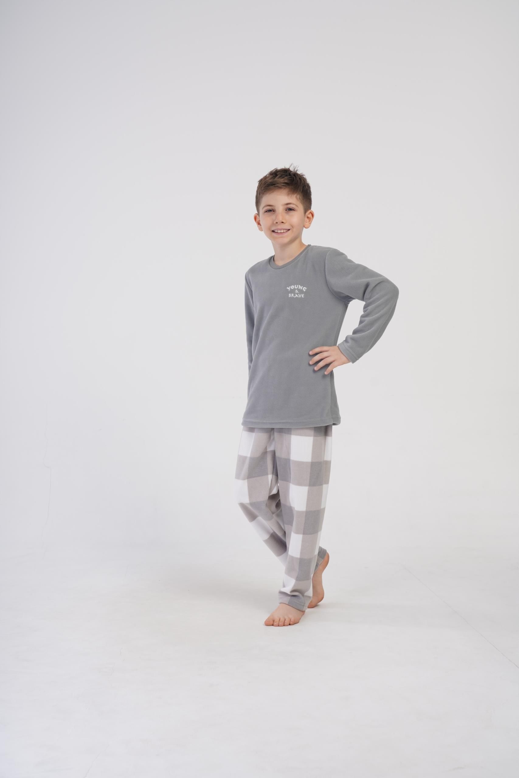 Piżama chłopięca bawełniana polarowa z długim rękawem Vienetta 134 9/10 ...