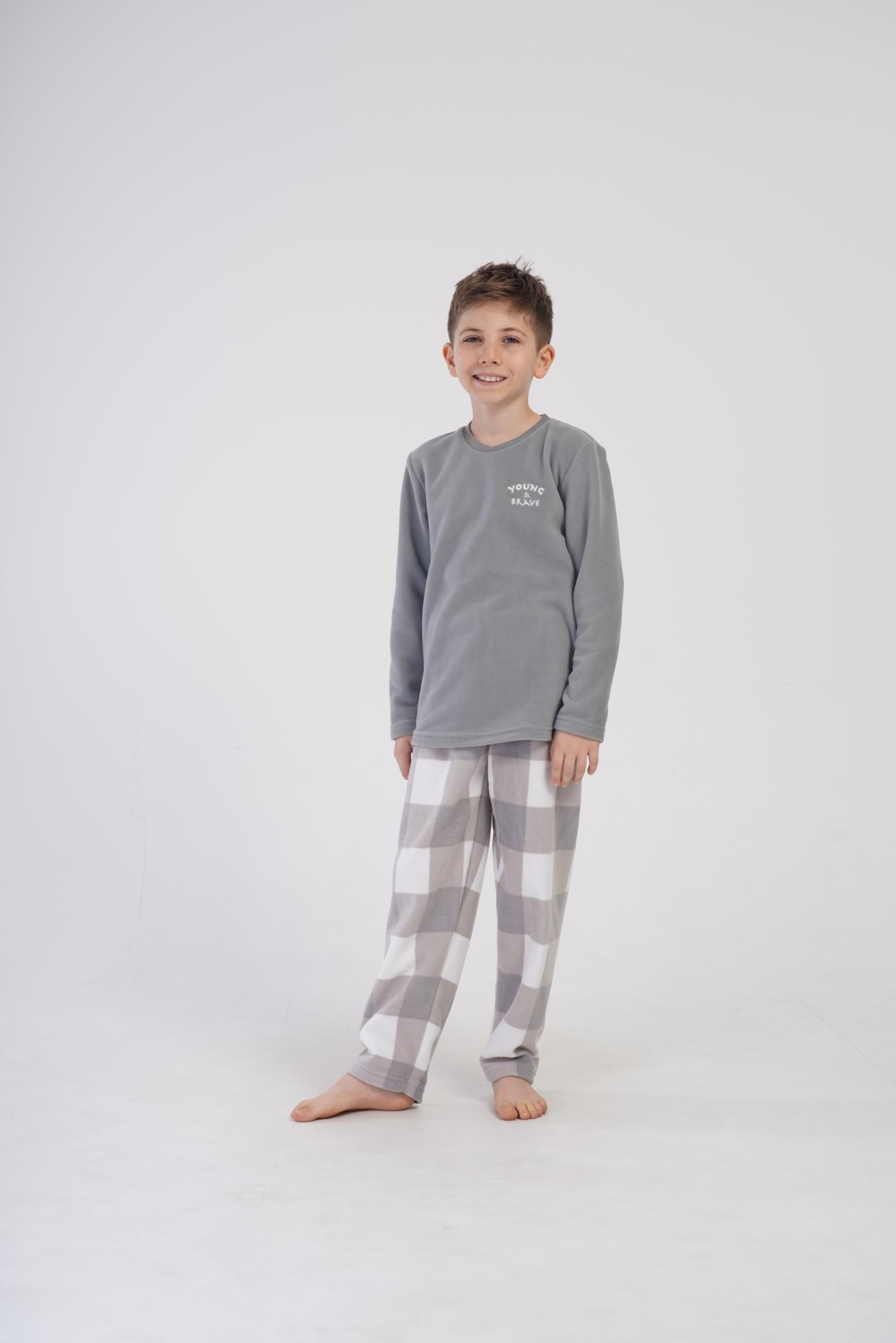 Piżama chłopięca bawełniana polarowa z długim rękawem Vienetta 134 9/10 ...