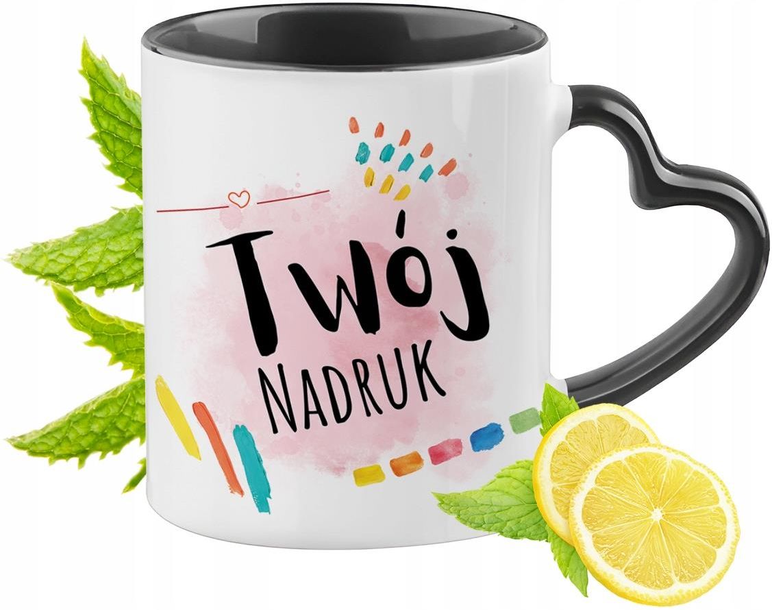 Polidraw Kubek Czarny Z Uszkiem W Kształcie Serca Dla Adriana Idealny ...