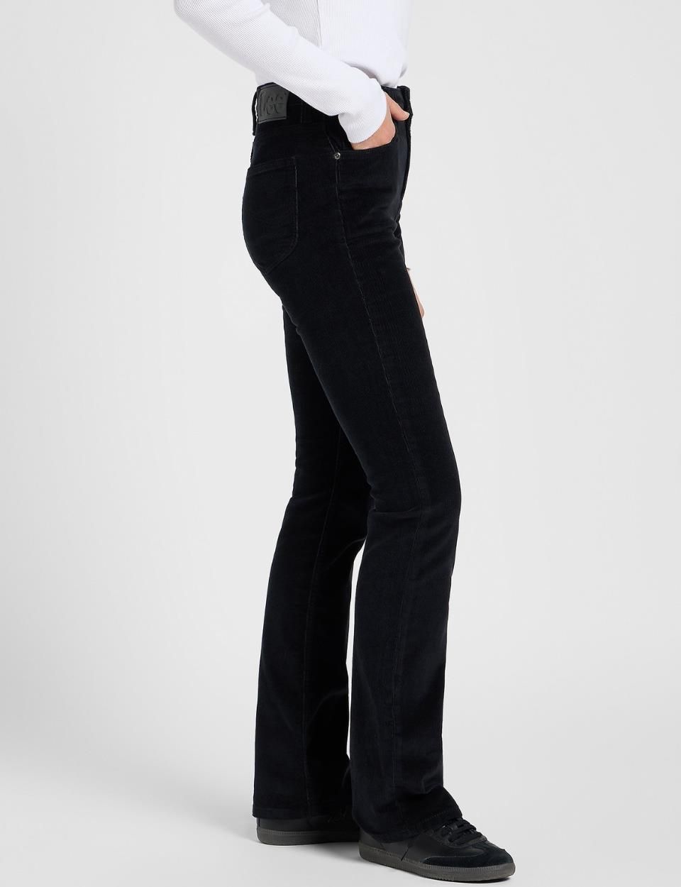 Lee Breese Boot bootcut Black rozszerzane damskie spodnie sztruksy W30 ...