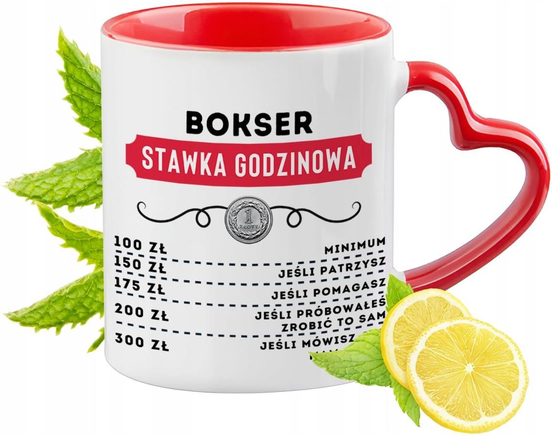 Polidraw Kubek Czerwony Z Uszkiem W Kształcie Serca Dla Boksera 330Ml ...