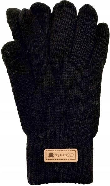 Aura Via Grube Rękawiczki Damskie Pięciopalczaste Wełna Czarne 24 CM ...