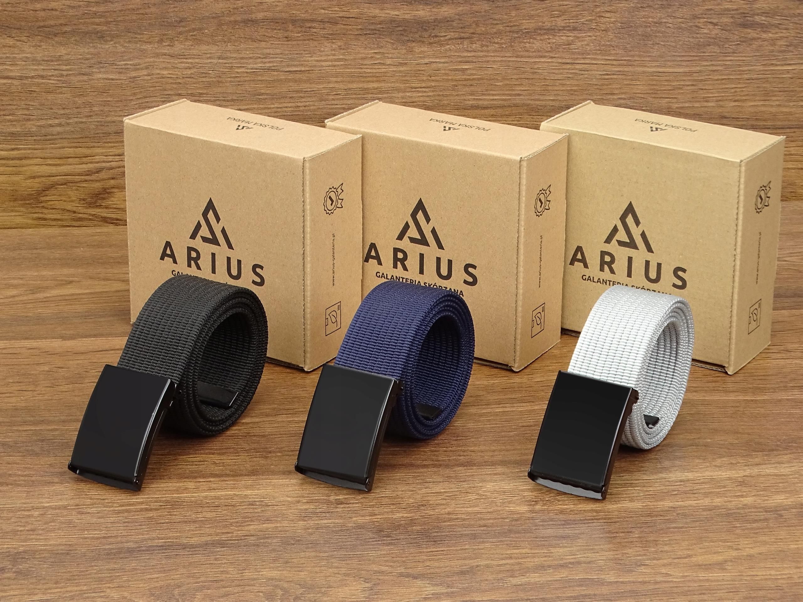 Klamra Metal Czarna Mat Arius Zestaw 3Paski 165cm długie Parciane do ...