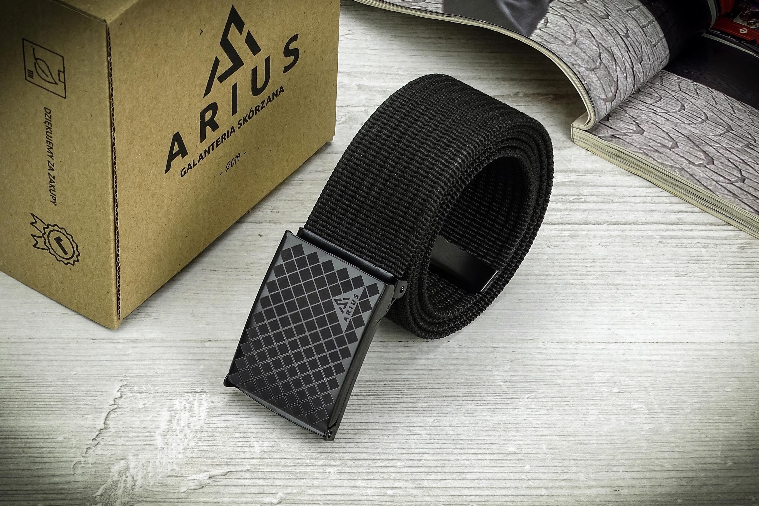 Arius Pasek Parciany Meski Idealny do Krotkich Spodni Czarny Dlugi 145 ...