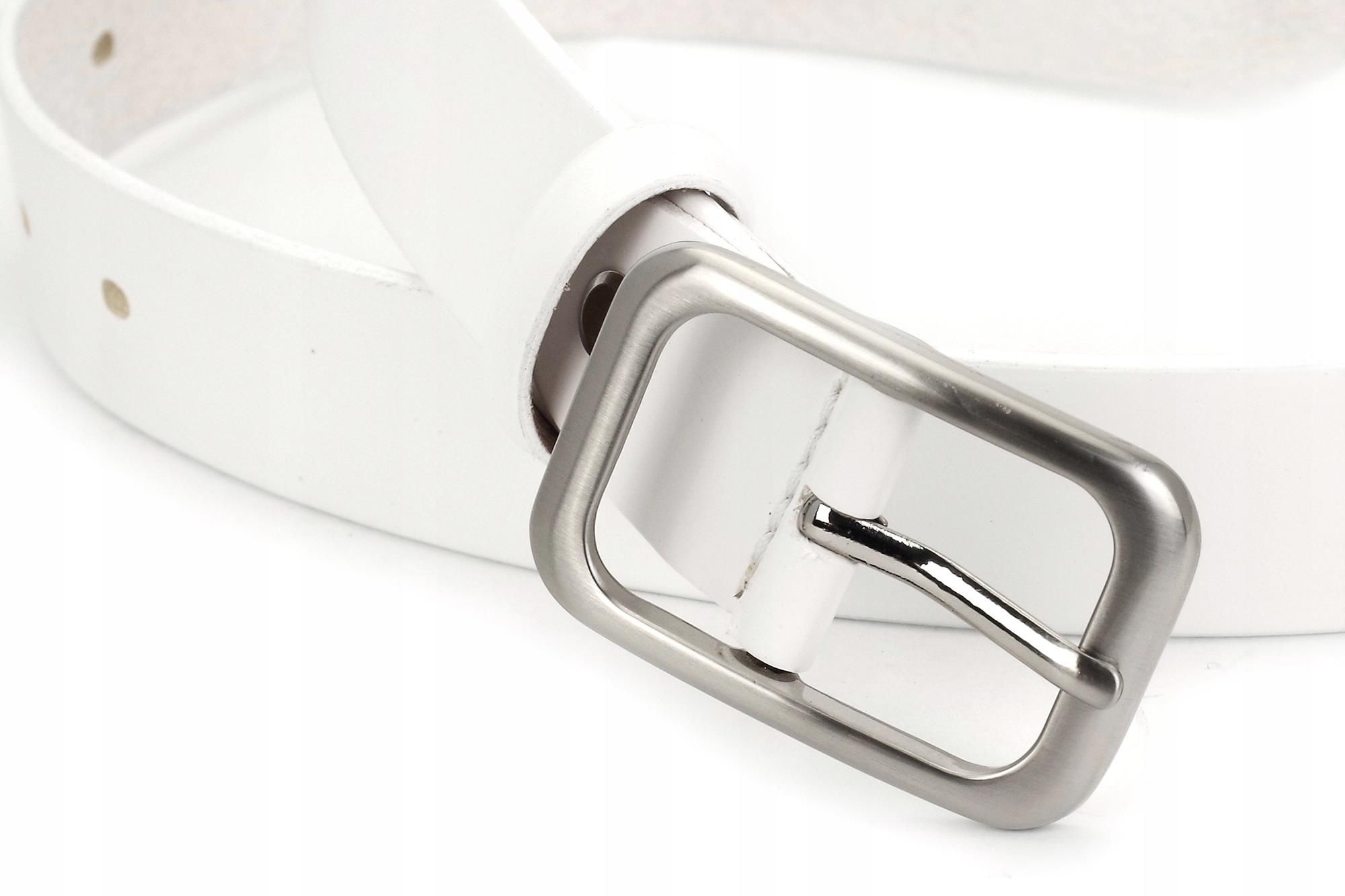 Damski Pasek Skórzany 3 cm Skóra biały G - Ceny i opinie - Ceneo.pl