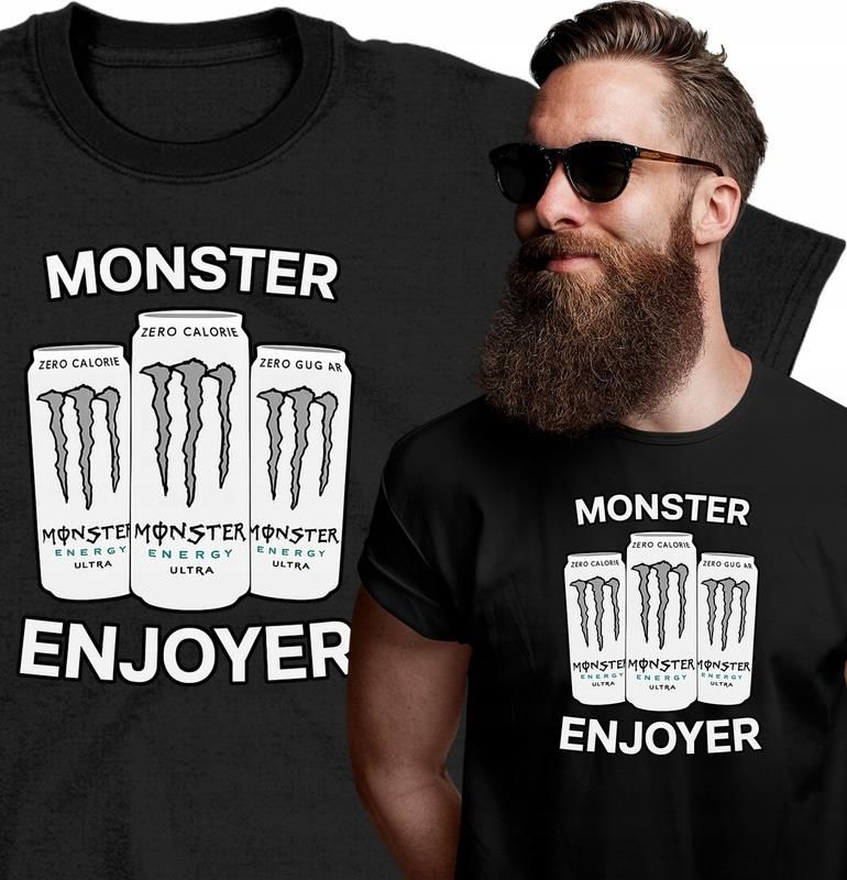 Duży Zestaw Koszulka Kubek monster enjoyer energetyk mem S - Ceny i ...