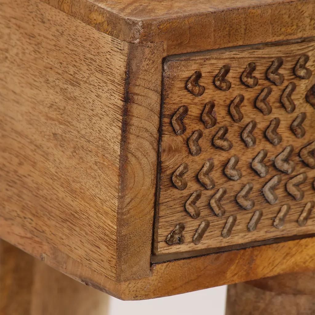 Gravora Drewniany stolik konsola z 3 szufladami, 102x30x79 cm, mango ...