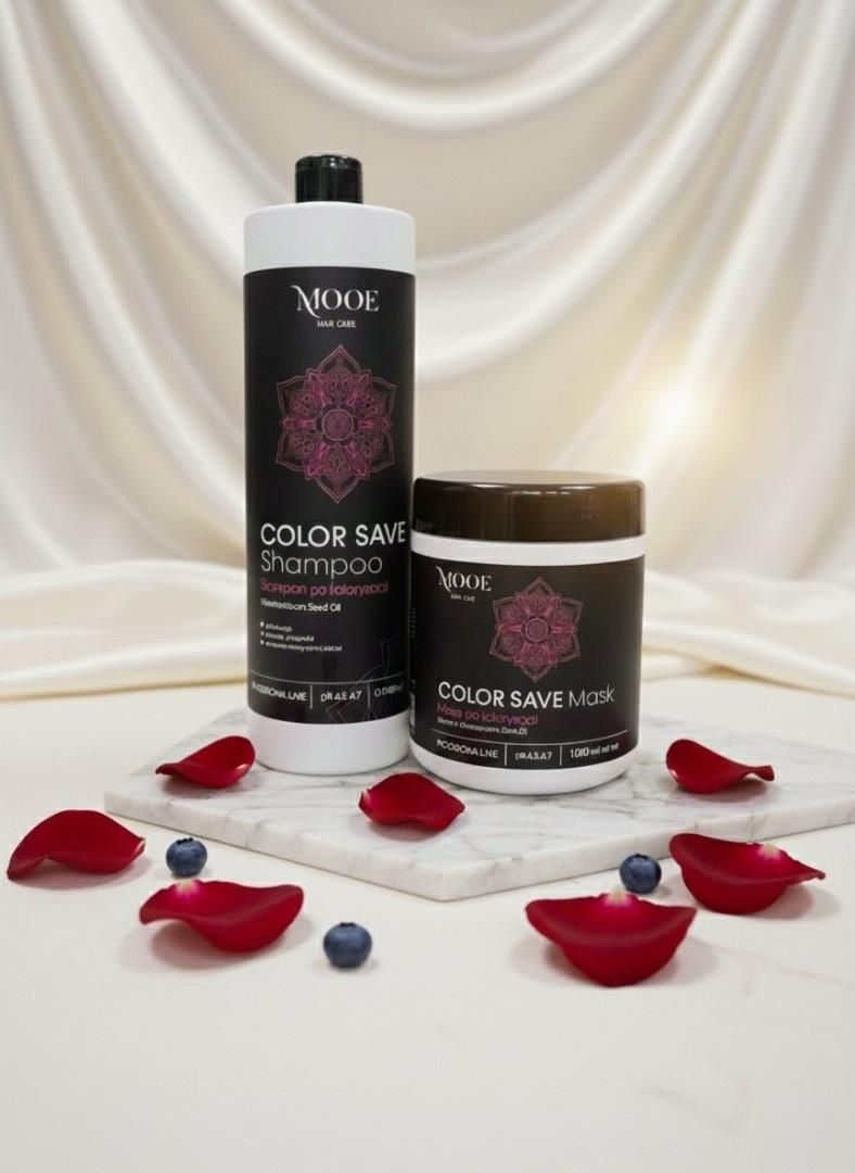 Maska do włosów MOOE HAIR CARE COLOR SAVE SZAMPON 1000ML+ MASKA PO ...
