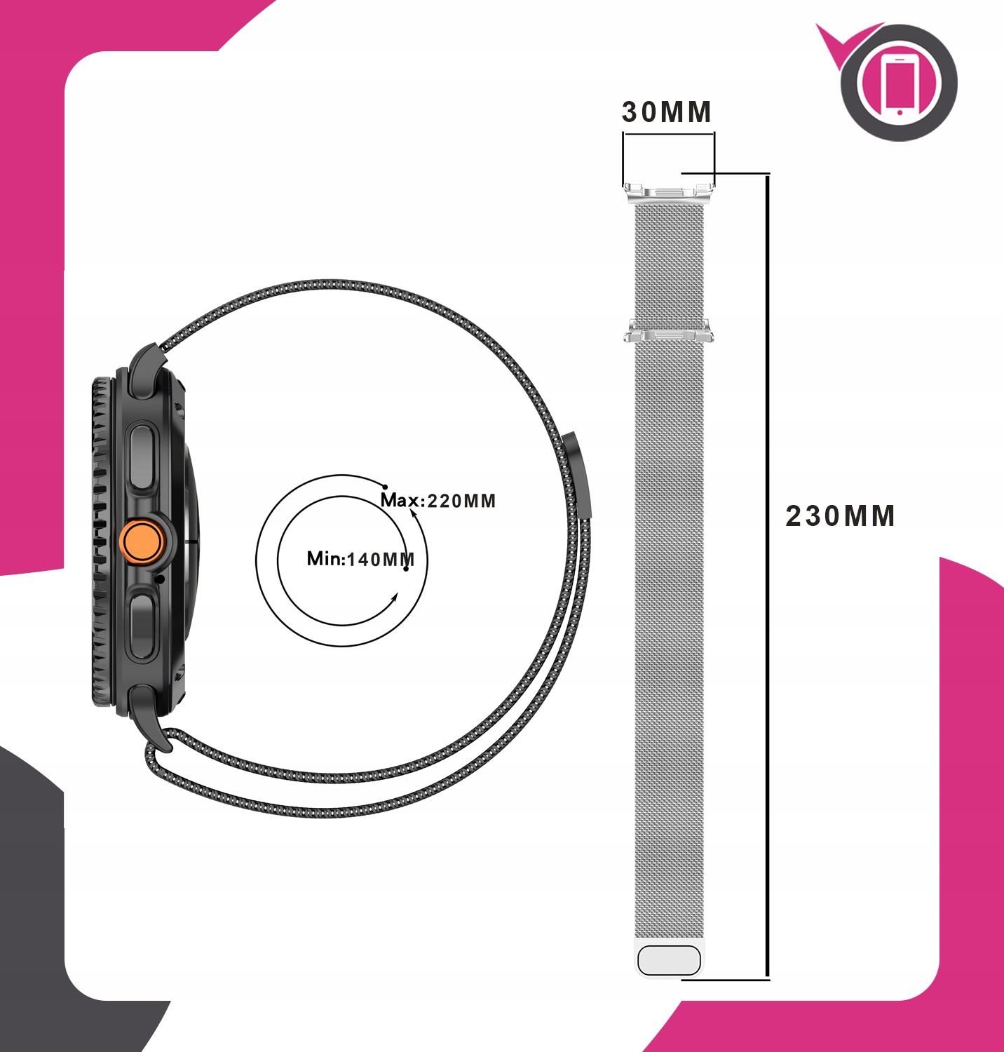 Martech Pasek do Samsung Galaxy Watch 8 40MM 44MM 8 Classic 46MM ...