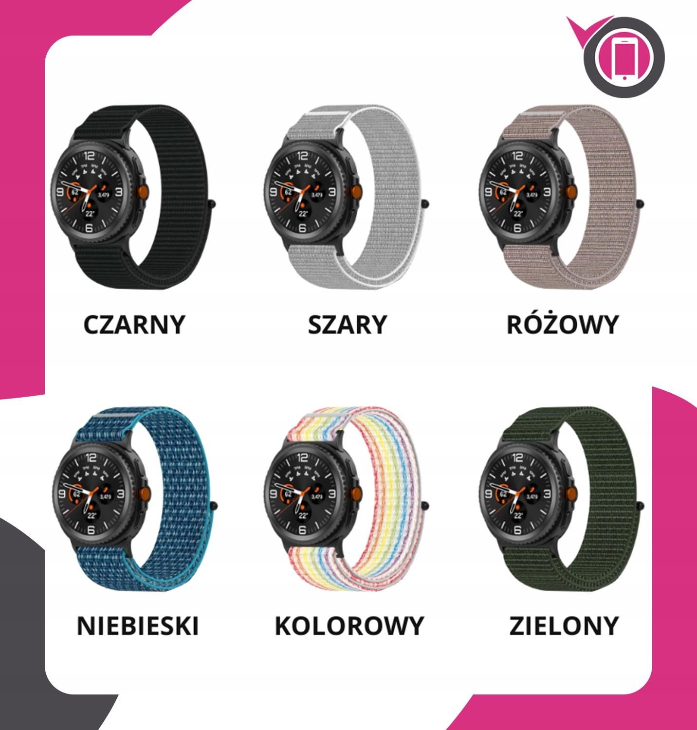 Martech Pasek do Samsung Galaxy Watch 8 40mm/44mm/ 8 Classic 46mm nylon ...