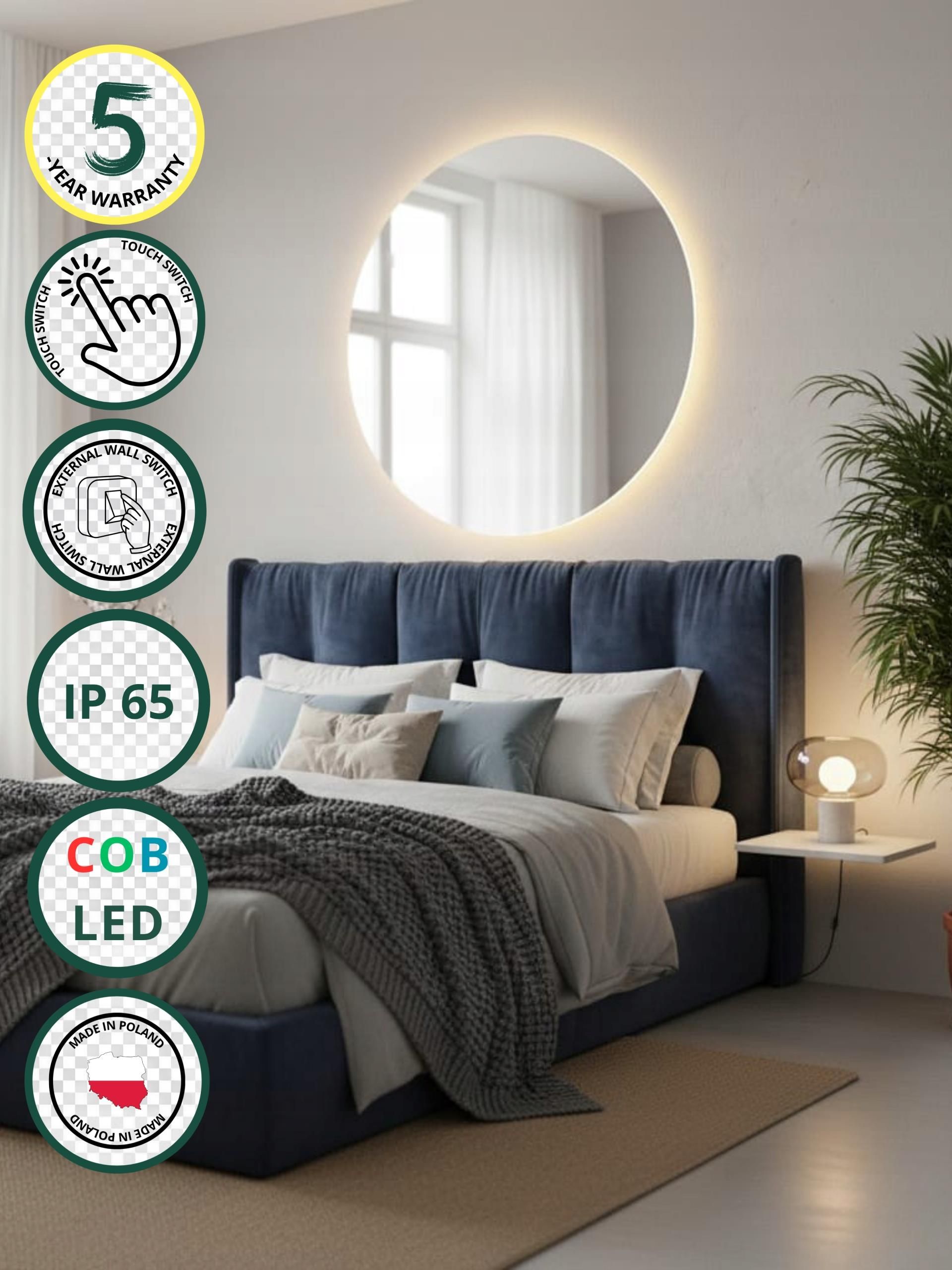 LUSTRO LED OKRĄGŁE 70 CM HORIZON BEZ Wł. BARWA ZIMNA BIEL 6K - Opinie i ...